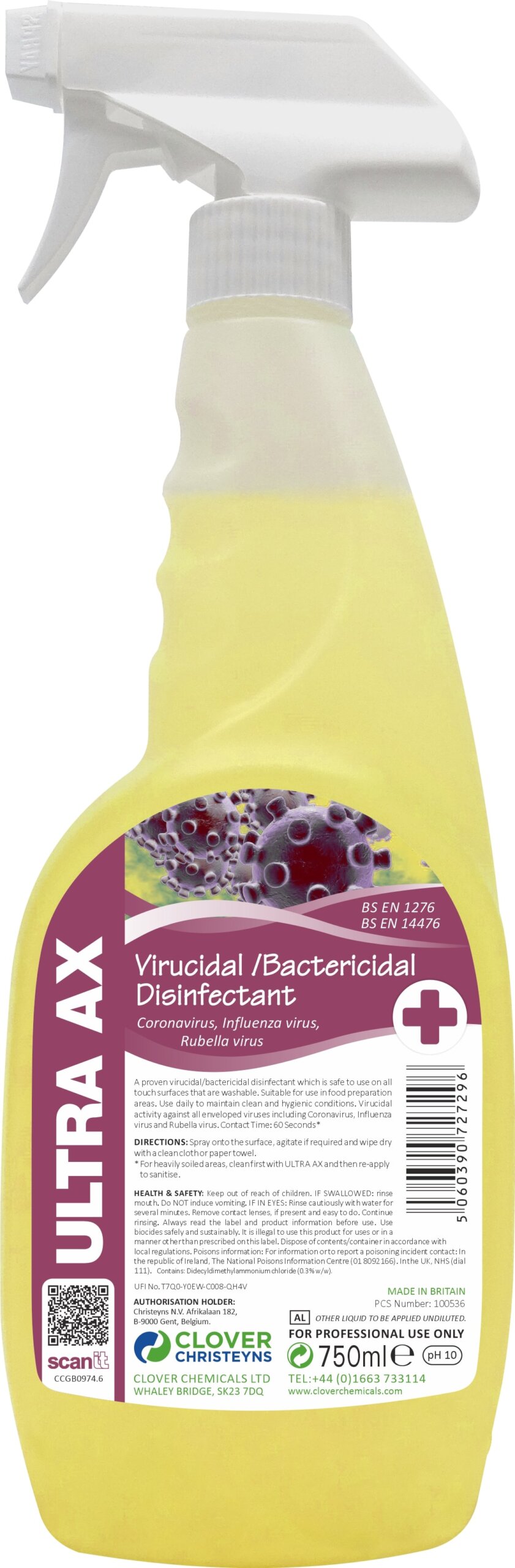 Ultra AX 750ml - Hygienique.com